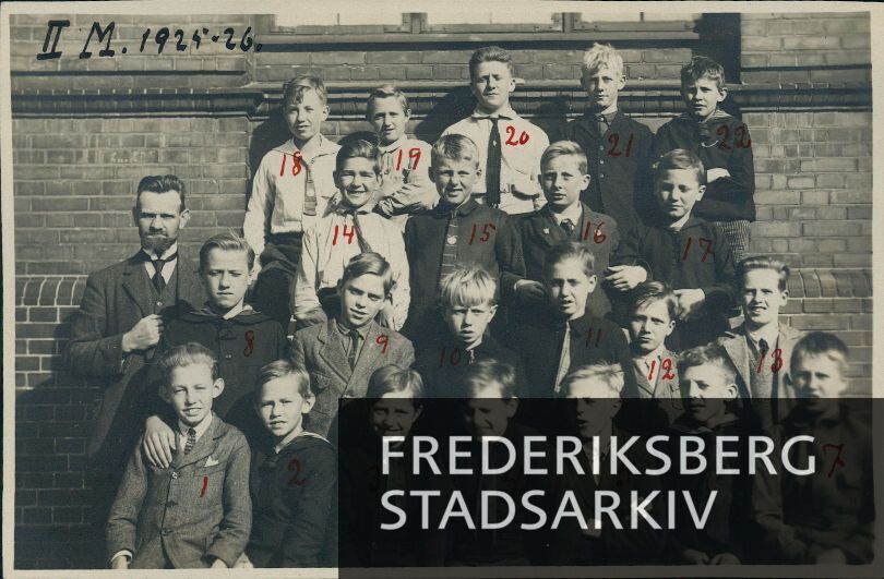 Skolen på Nyelandsvej, IIM 1925-26 1. række fra venstre: Aksel Johansen ...