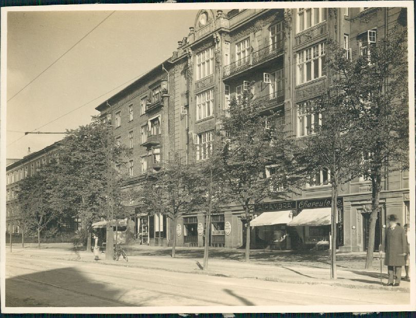 Udsnit af Frederiksberg Allés norside, set fra Kingosgade. Træstanden ...