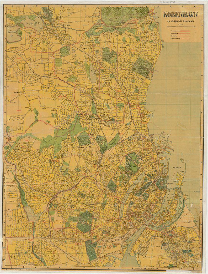 Kort over København og omliggende kommuner - kbhbilleder.dk