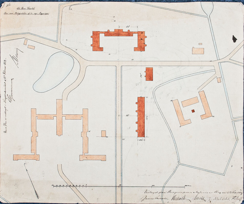 Kort over Sankt Hans Hospital - kbhbilleder.dk
