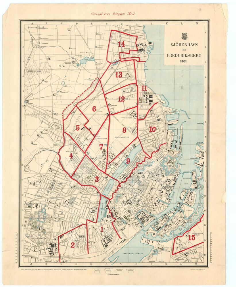 Oversigtskort over København og Frederiksberg - kbhbilleder.dk