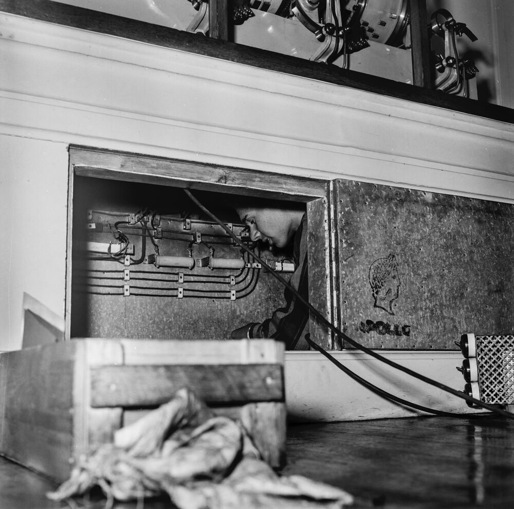 Rådhusklokken under reparation - kbhbilleder.dk